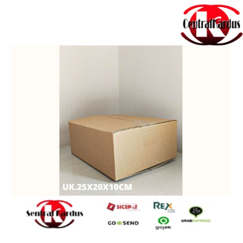 Jual ( ISI 10 PCS) BOX PACKING POLOS UK.25x20x10cm Kardus box packing ...