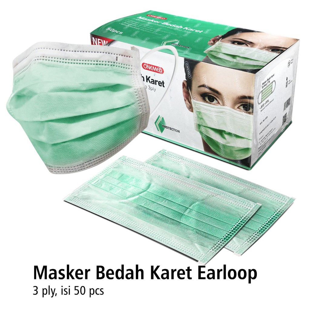 Masker Karet Medis OneMed box isi 50lbr | Shopee Indonesia