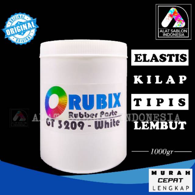 Jual TINTA SABLON RUBBER GLOSSY GT 3209 WHITE RUBIX 1KG | Shopee Indonesia