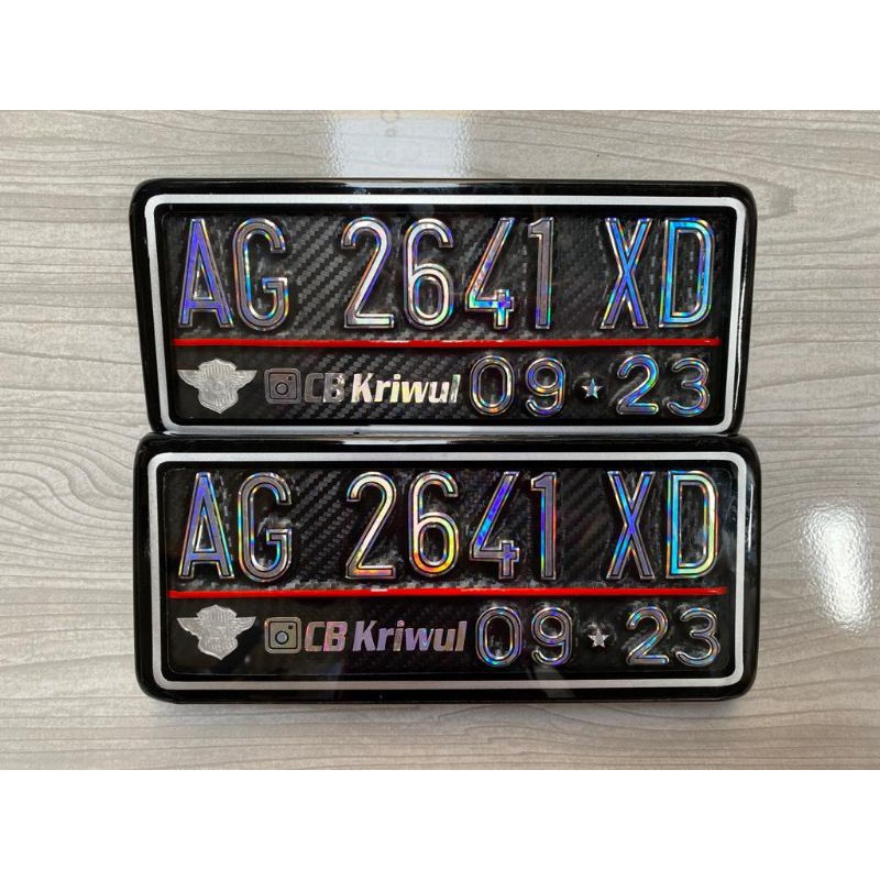 Jual PLAT NOMOR MODIF HURUF PELANGI HOLOGRAM KARBON | Shopee Indonesia