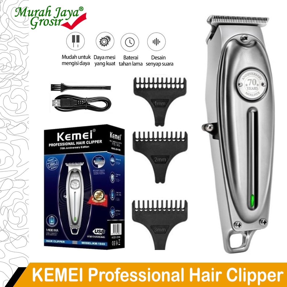 Jual KEMEI KM-1949 MESIN ALAT CUKUR RAMBUT RECHARGEABLE SHAVER TRIMMER CLIPPER CUKURAN CAS ...