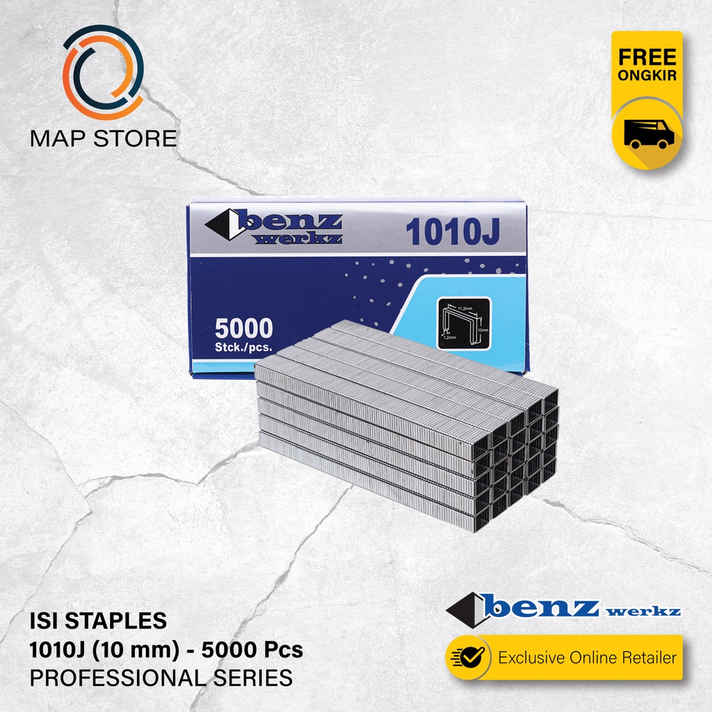 Jual BENZ 1010J Isi Mesin Staples Paku Tembak U Mata Nailer Gun 1010 J ...