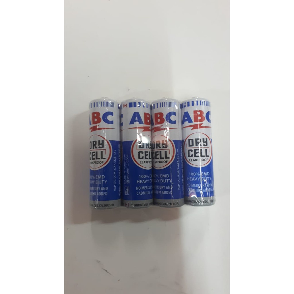 Jual BATERAI ABC BIRU KECIL A2/ AA 4 PCS | Shopee Indonesia