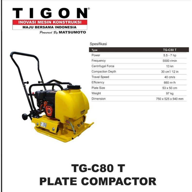 Jual Mesin Stemper Kodok/Plate Compactor TG-C80T/ Pemadat Tanah | Shopee Indonesia