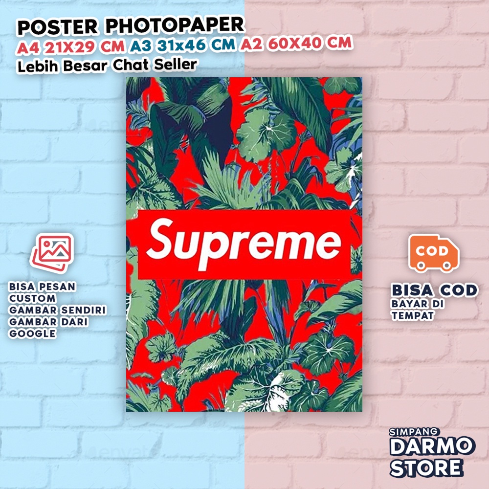 Jual Poster Supreme Hiasan Dinding Hypebeast Hypebis Hype Logo Fashion ...