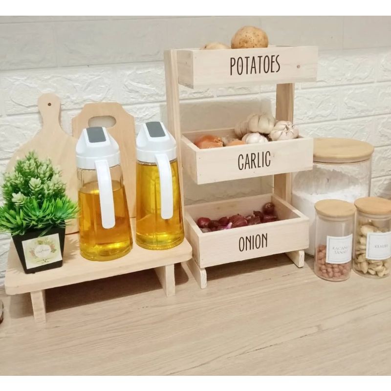 Jual RAK BAWANG KAYU PINUS SUSUN 3 SERBAGUNA (251535/251547) | Shopee ...