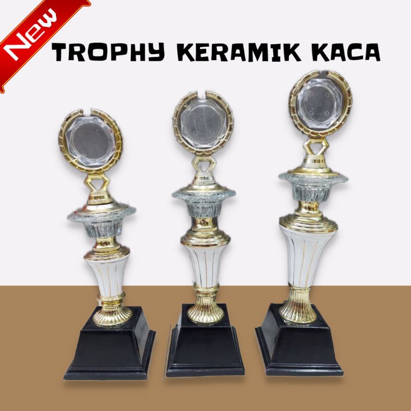 Jual Trophy / Piala Keramik Kaca Tapak Kayu (Harga per 1 Set) | Shopee ...