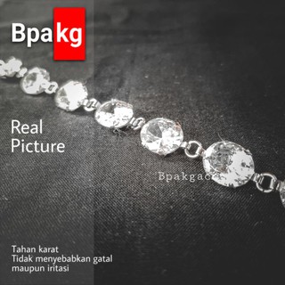 Jual Gelang berlian diamond Gelang tangan wanita anti karat Gelang besi ...