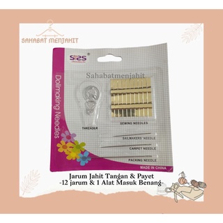 Jual Jarum Jahit Tangan dan Alat Pemasuk Benang Nenek Besi (12 jarum ...