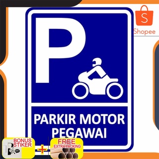 Jual Promo Rambu Plang Parkir Motor Pegawai 45cm x 60cm Plat Alumunium ...