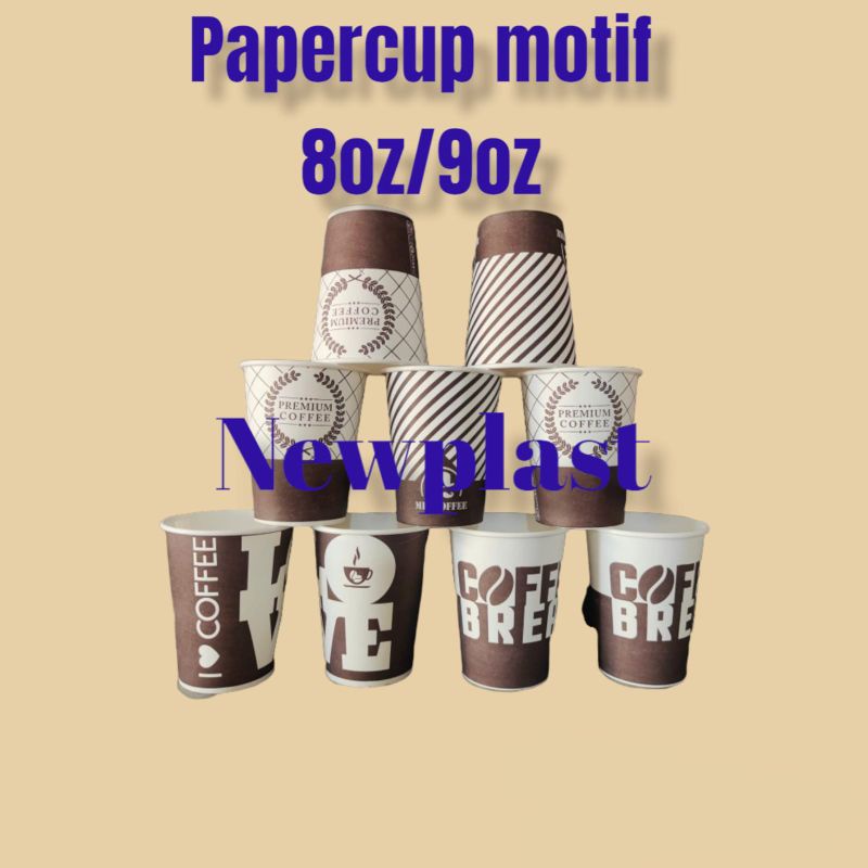 Jual papercup motif 8oz / 9oz gelas kertas kopi tahan panas - 240ml | Shopee Indonesia