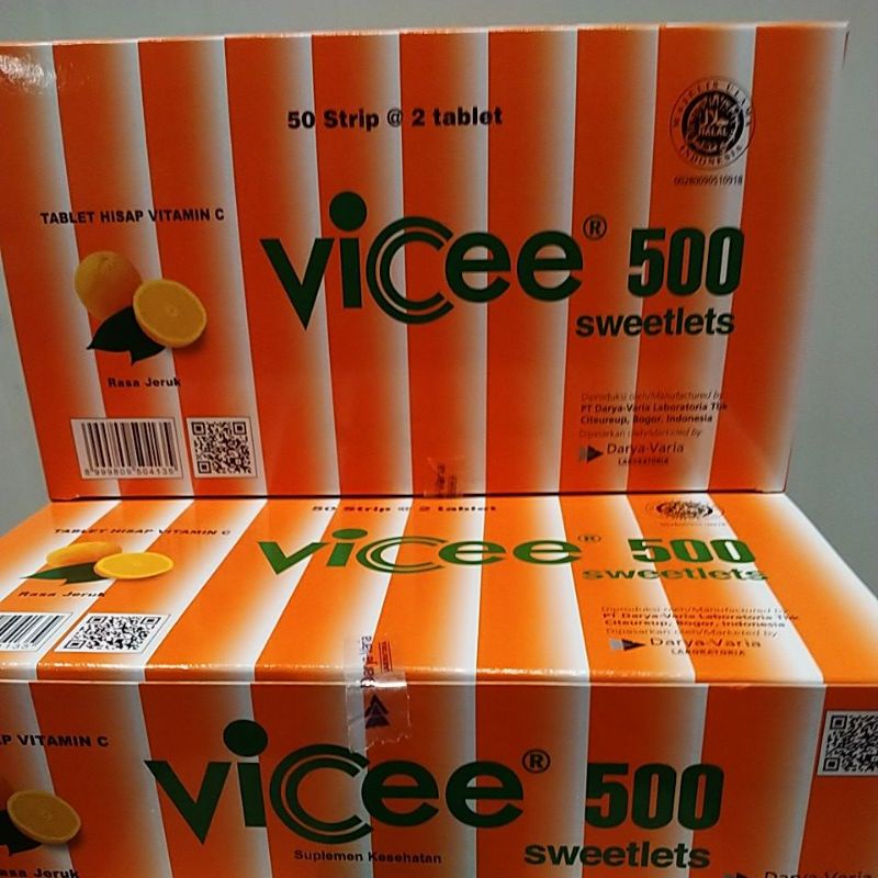 Jual VICEE VITAMIN C 500 MG JERUK 50 STRIP / 2 TABLET Indonesia|Shopee ...