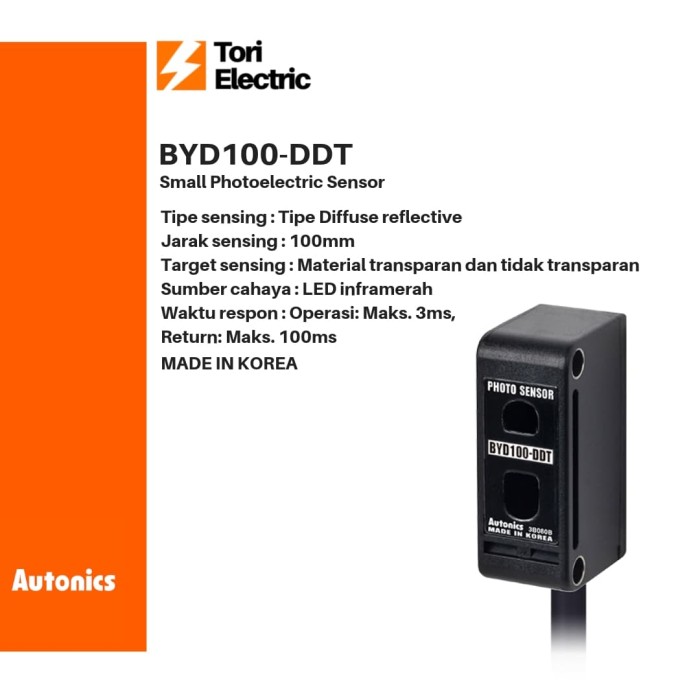 Jual AUTONICS SMALL PHOTOELECTRIC SENSOR BYD100-DDT 100% ORI | Shopee Indonesia