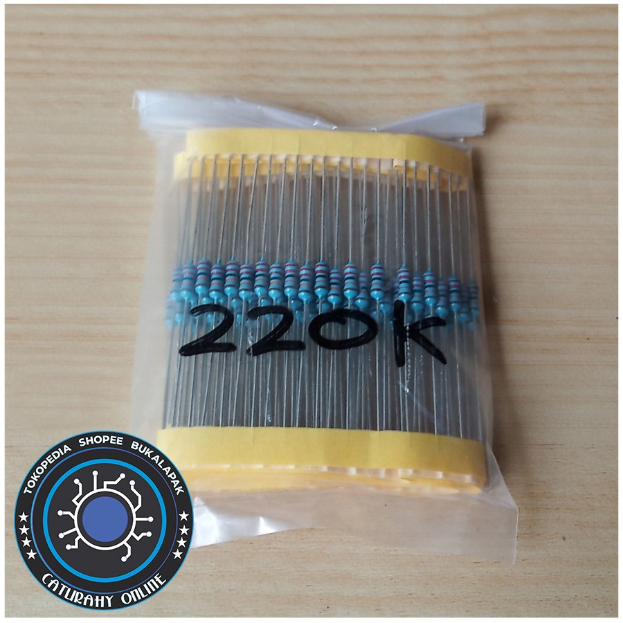 Jual Resistor 220k Metalfilm 1% 1/4 Watt 220 kilo ohm | Shopee Indonesia