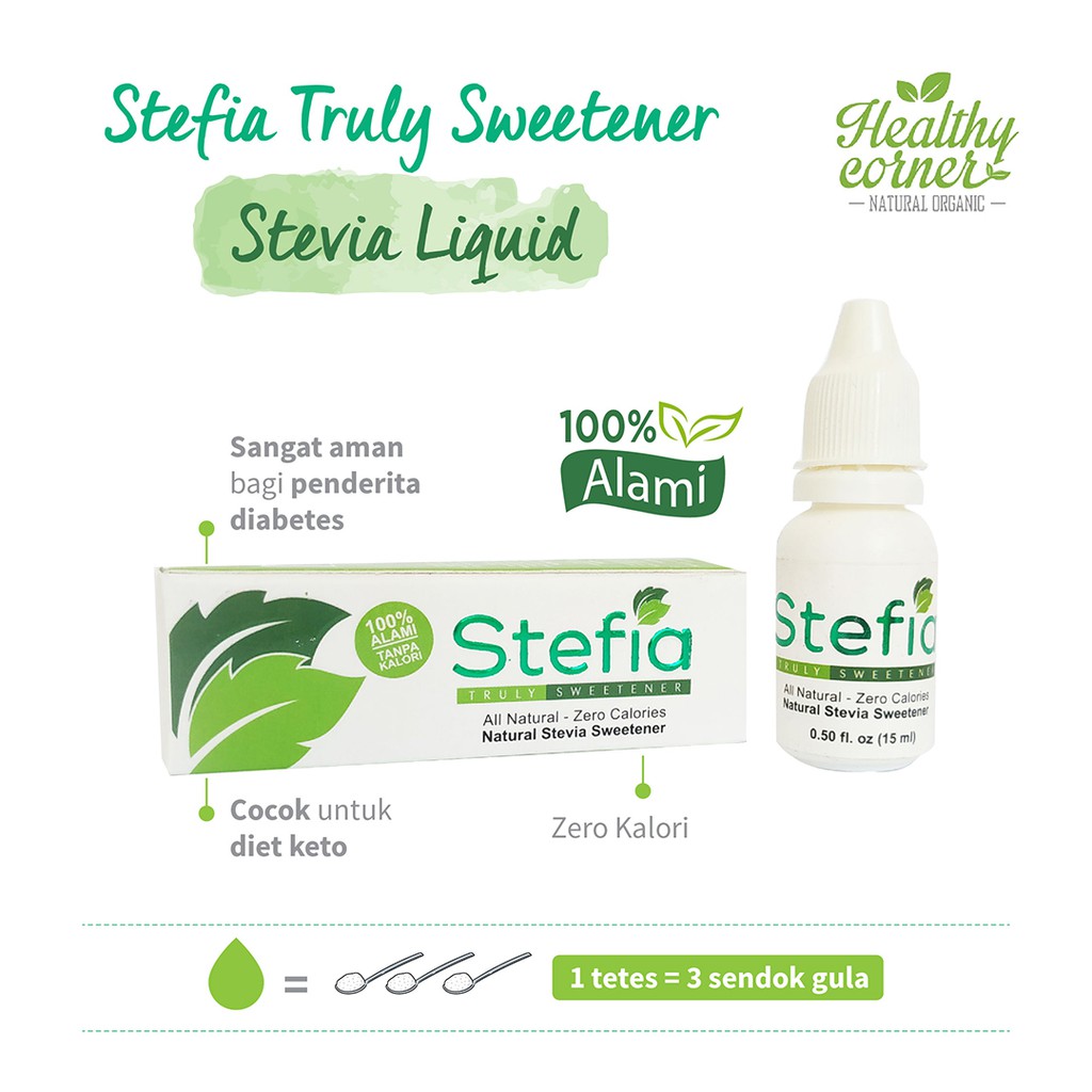 Jual Stefia Truly Sweetener - Stevia Liquid (15 mL) Gula Diabet ...