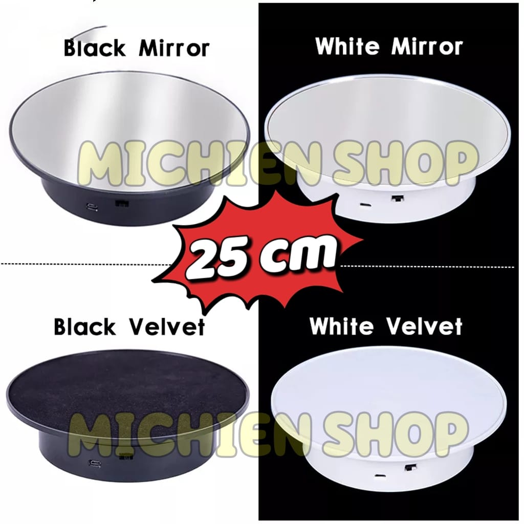 Jual Alas Putar Rotating Display Fotografi Stand Base Mirror 25 cm ...