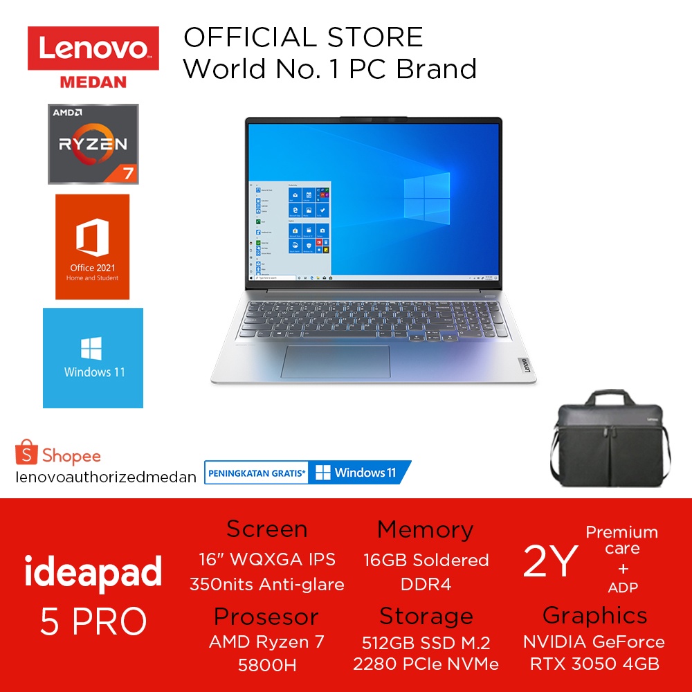 Jual Lenovo IdeaPad 5 Pro 16ACH6 KYID, L0ID, Amd R7-5800H/16GB/512GB ...