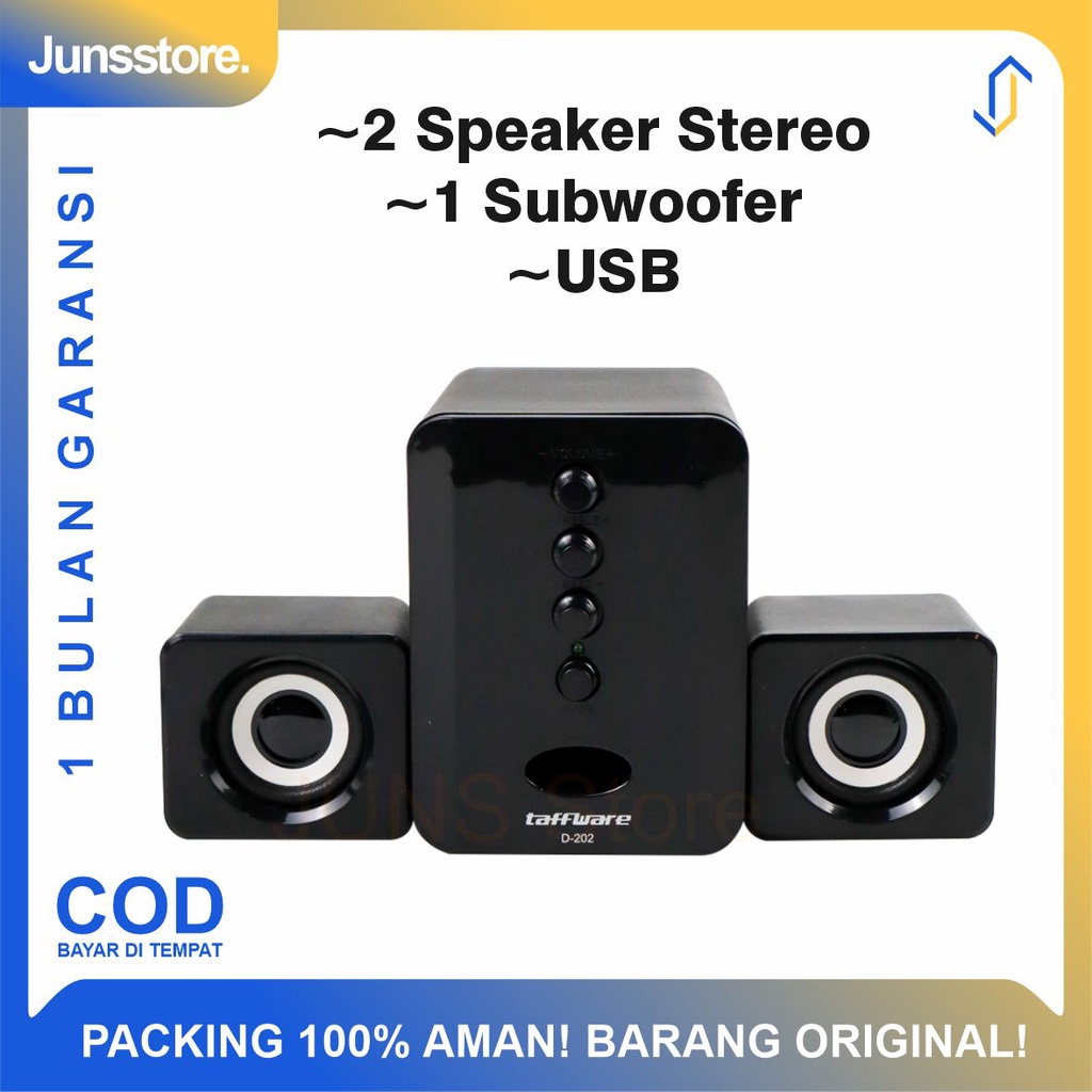Jual Speaker Stereo 2.1 with Subwoofer & USB Power SADA D-202 [ COD ...