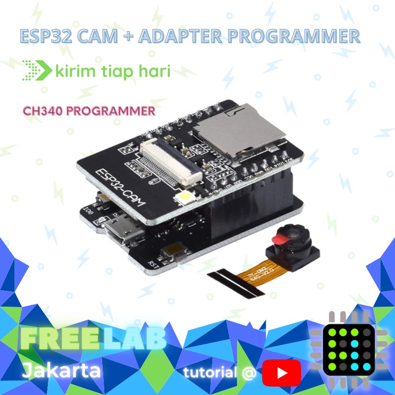 Jual ESP32-CAM WiFi Bluetooth Camera Modul OV2640 ESP32 Cam + Adapter CH340 | Shopee Indonesia