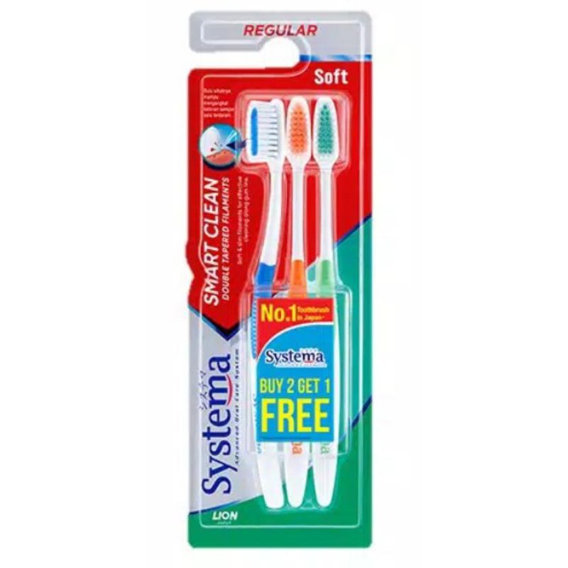 Jual SYSTEMA Sikat Gigi Smart Clean Isi 3 PCS | Shopee Indonesia