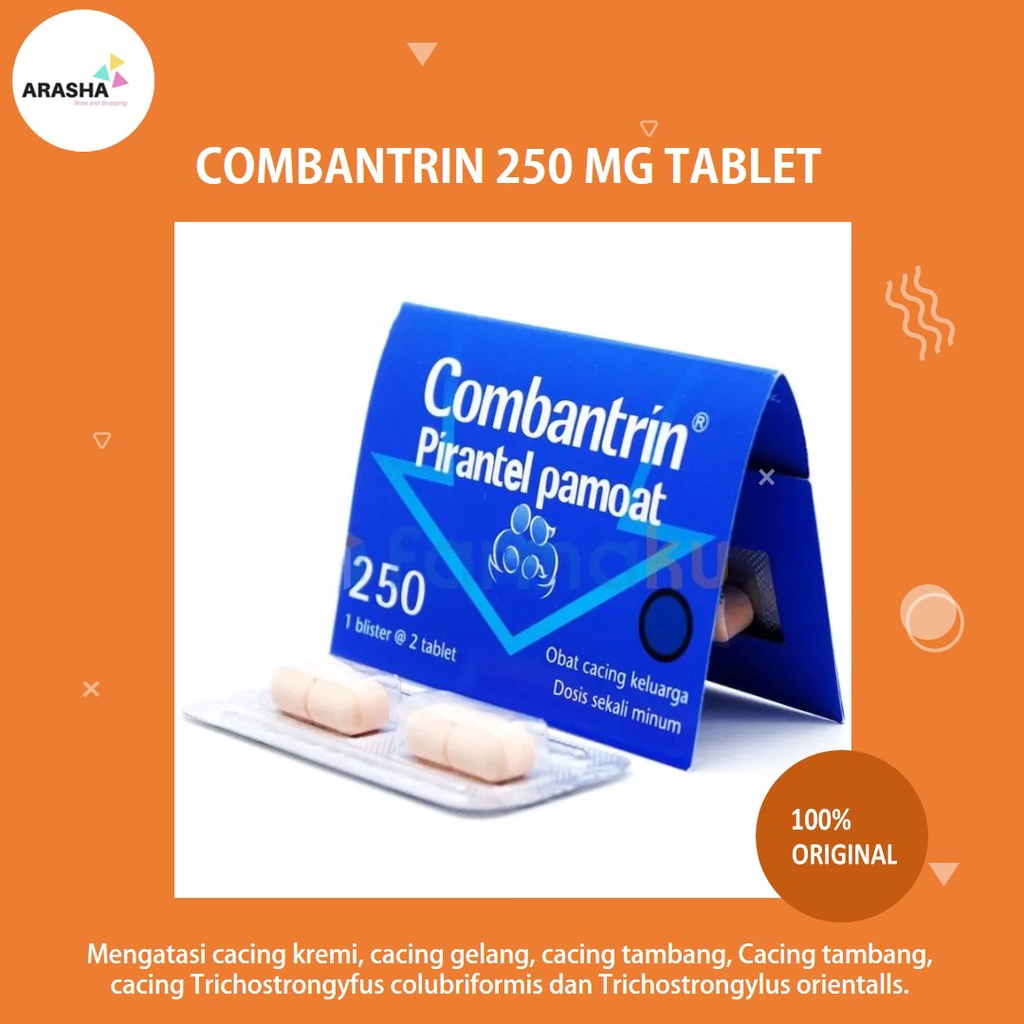 Jual COMBANTRIN 250 MG TABLET Obat Cacing Anak, Pembasmi Cacing Di ...
