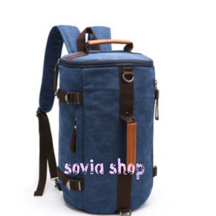 Jual tas ransel kanvas tabung ( tas model tabung,tas olahraga) | Shopee ...