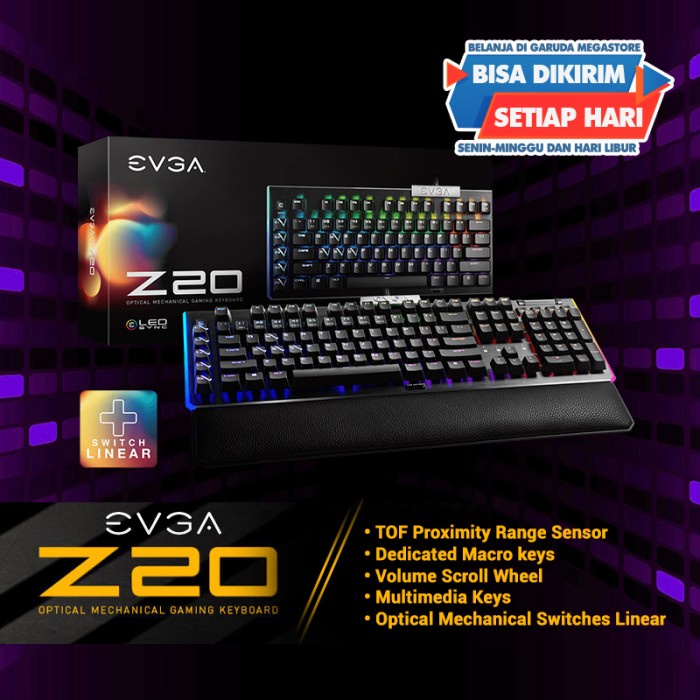Jual EVGA Mechanical Gaming Keyboard Z20 Swappable Key Switch murah ...