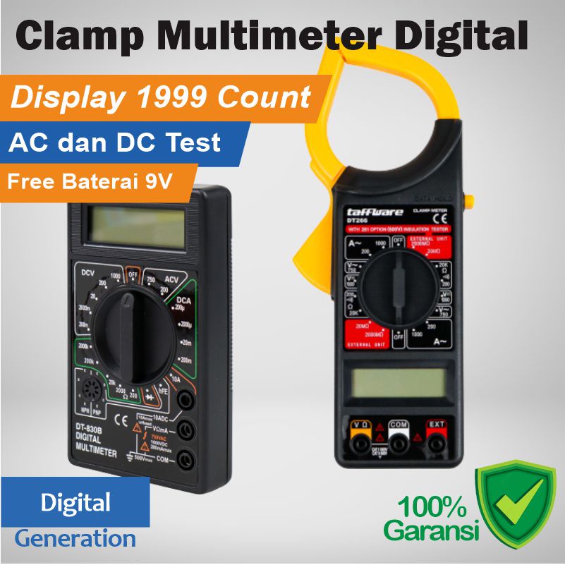 Jual Multimeter Digital Volt Meter Ampere Meter AC DC Listik Multi Meter | Shopee Indonesia