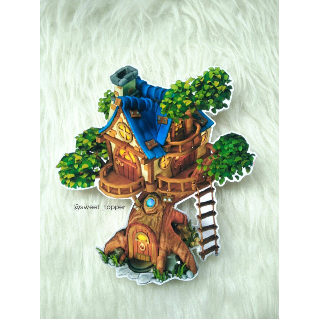 Jual Topper Background rumah pohon utk hiasan cake dll | Shopee Indonesia