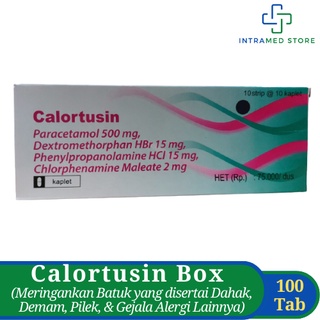 Jual Calortusin Box isi 100 Kaplet - Obat Batuk/ Demam/ Pilek | Shopee ...