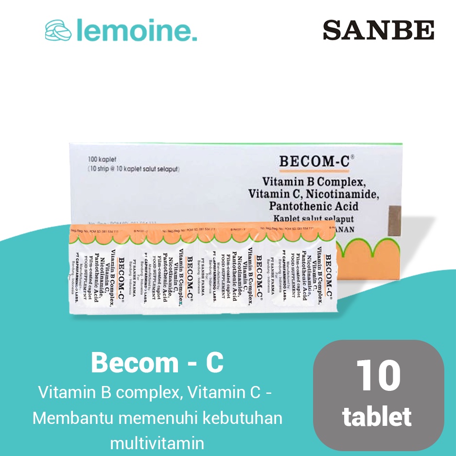Jual Becom C 10 Tablet Multivitamin untuk Menjaga Daya Tahan Tubuh ...