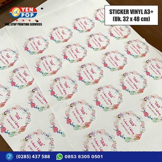 Jual Cetak Sticker Vinyl A3+ | Kiss Cut (Cutting Setengah Putus ...