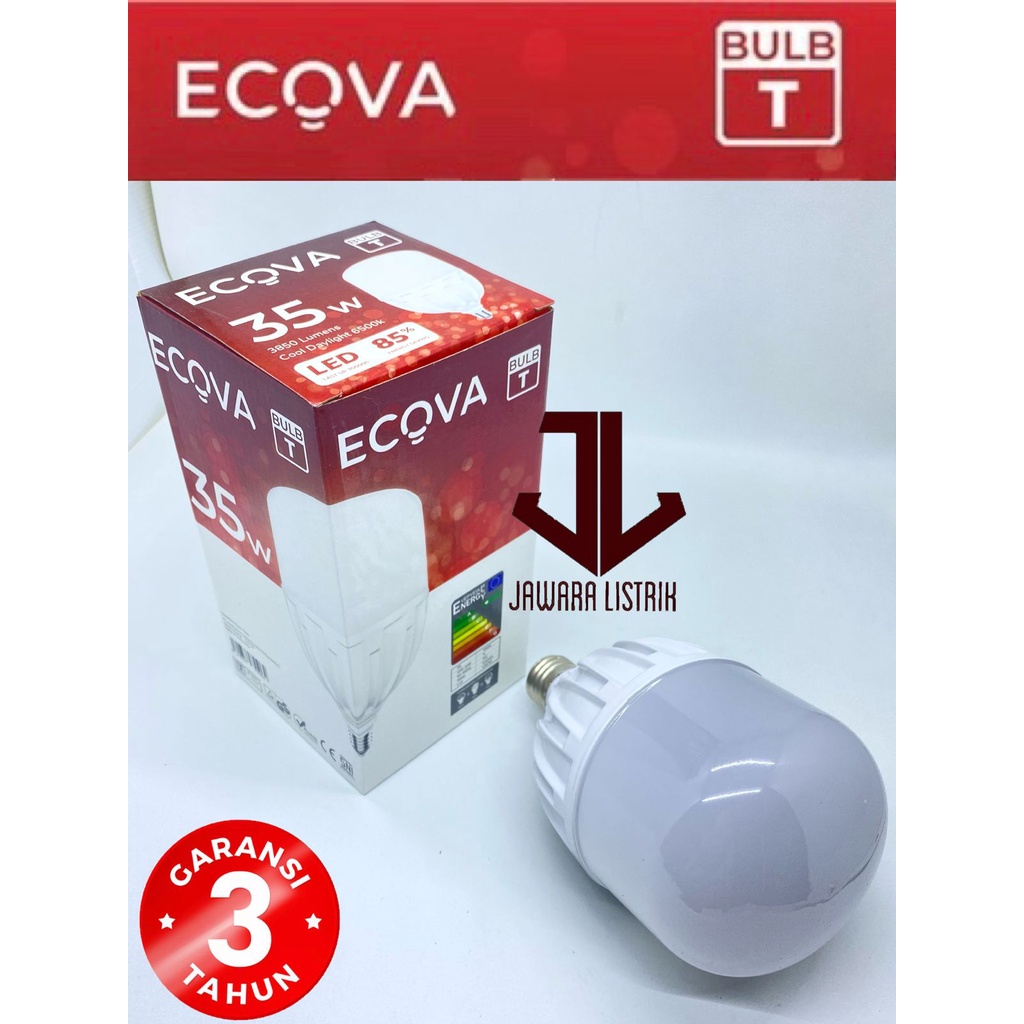 Jual LED BULB ECOVA 35W 35WATT 35 WATT T SERIES GARANSI 3 TAHUN SNI ...