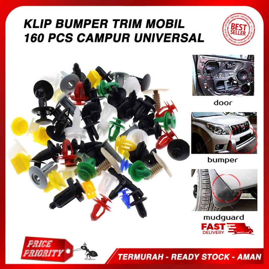 Jual Klip Bumper Bemper Mobil RIVET Mobil Universal 160pc Mur Baut ...