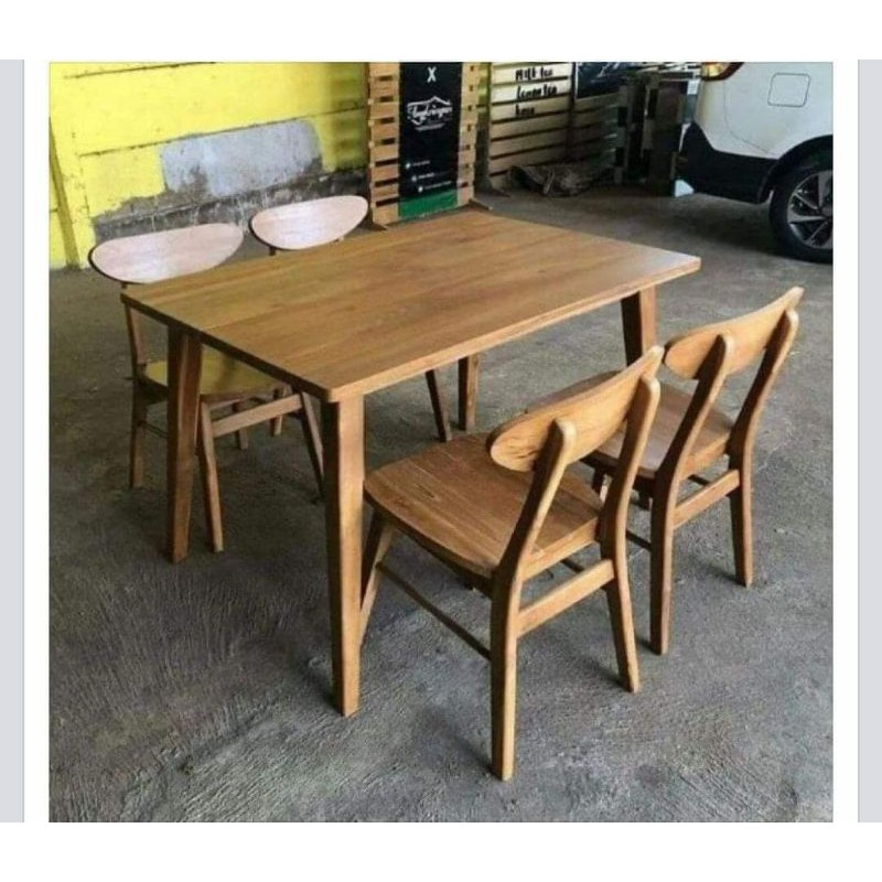 Jual Meja Makan Jati Minimalis set / Meja Resto / Meja Rumah Makan terlaris | Shopee Indonesia