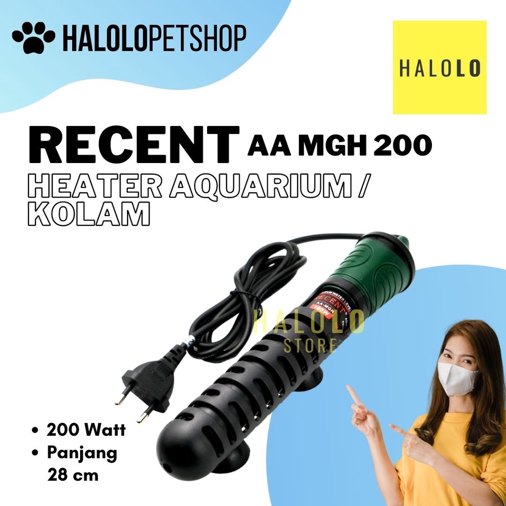 Jual Heater Aquarium RECENT AA MGH 200 WATT Water Heater Pemanas Air Kolam | Shopee Indonesia