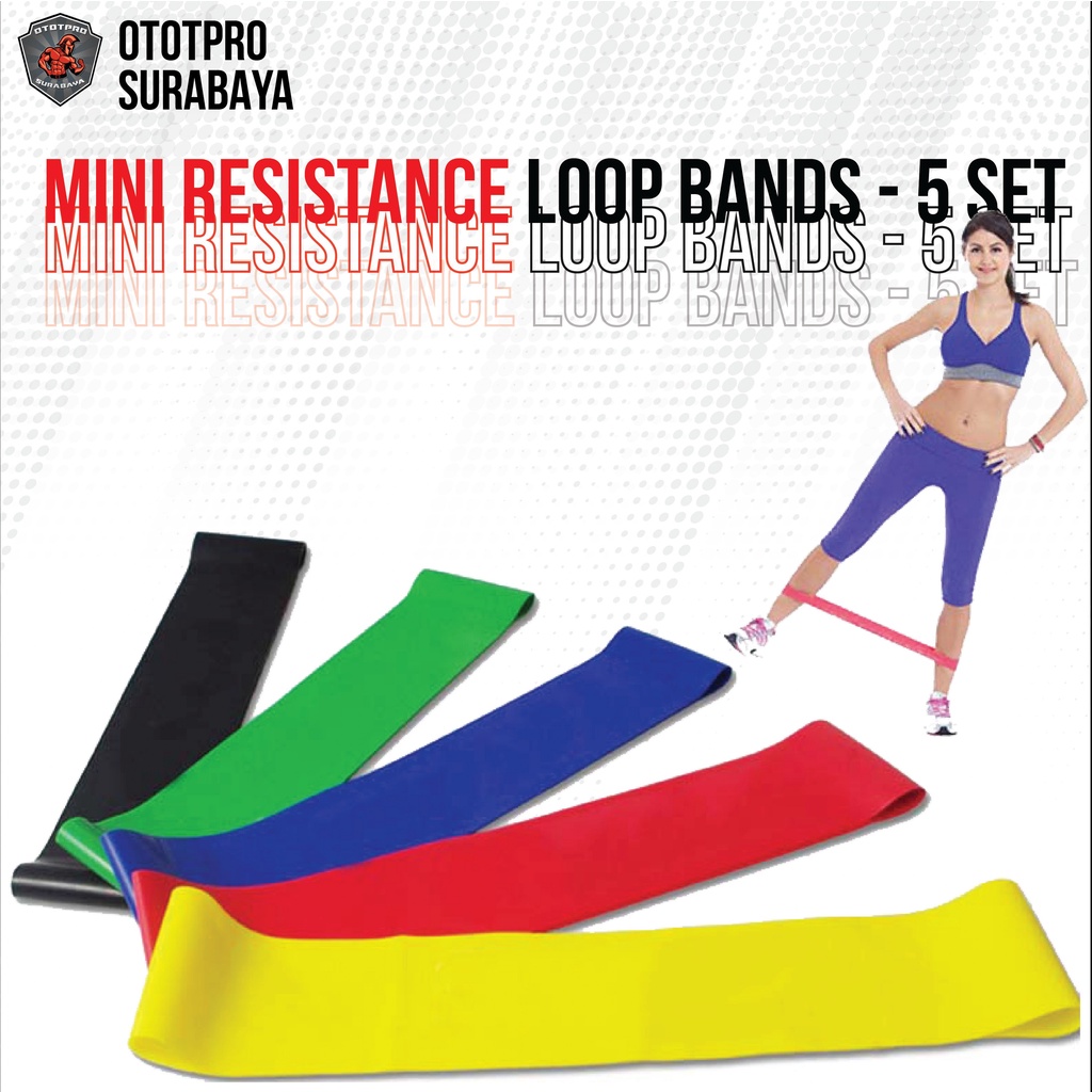 Jual Mini Resistance Loop Bands - 5 Set /Karet/Yoga/Pilates/Gym/Glutes ...