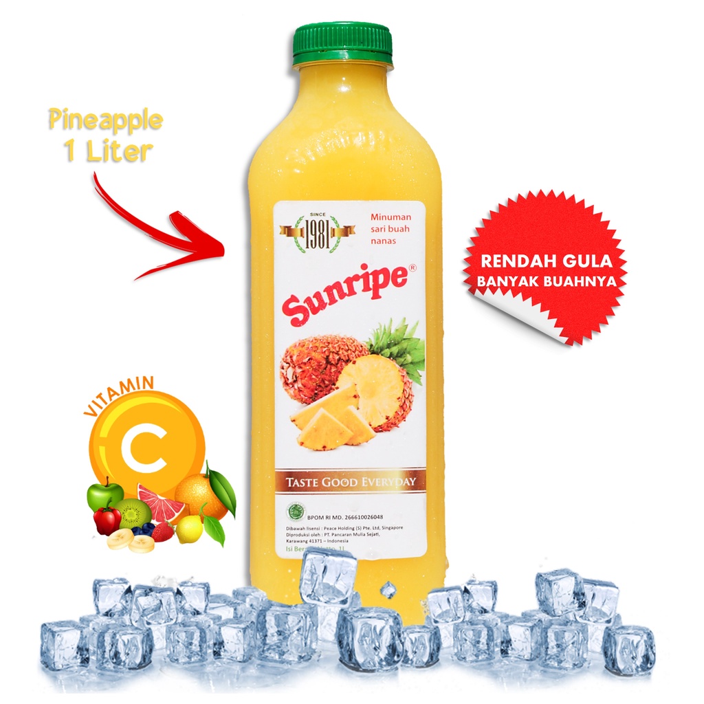 Jual Jus Buah Nanas - Pineapple Juice SUNRIPE 1 Liter | Shopee Indonesia