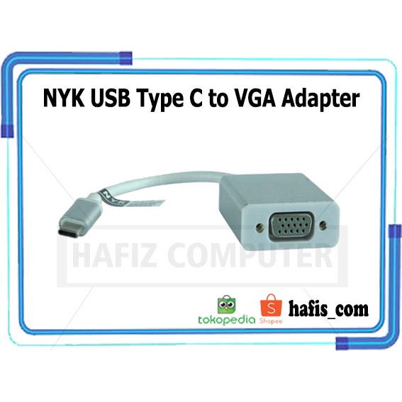 Jual NYK USB Type C to VGA Adapter | Shopee Indonesia