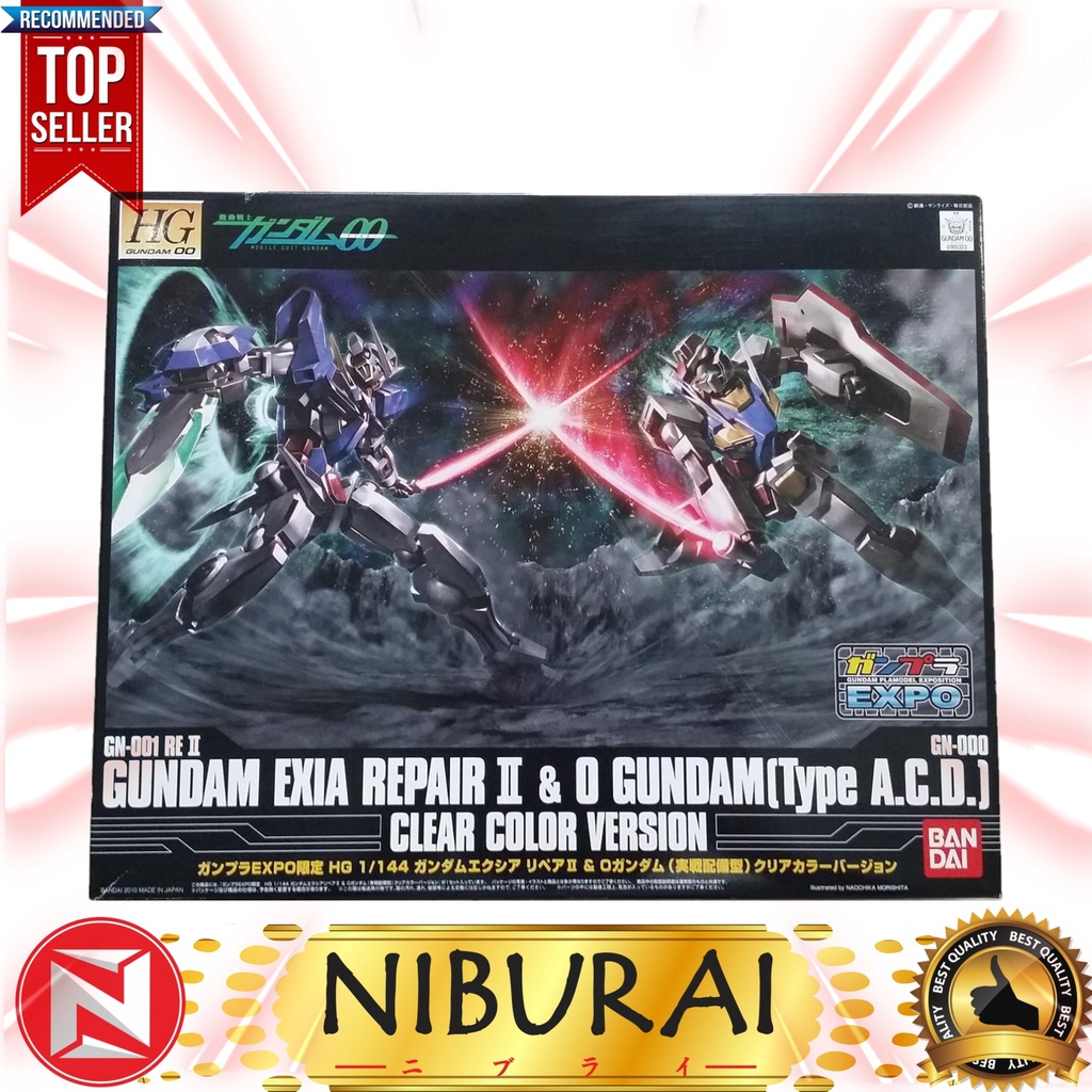 Jual 1/144 HG Gundam Exia Repair II & 0 Gundam Type A.C.D. Clear Color | Shopee Indonesia