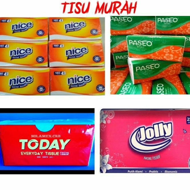 Jual ANEKA TISSUE FACIAL MURAH JOLLY 250 SHEET/ NICE / TODAY/ TESSA ...