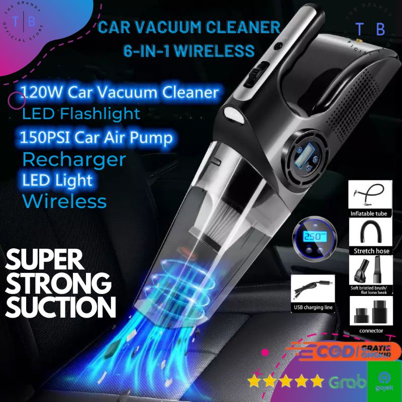 Jual READY Vakum Mobil Car Vacuum Cleaner 6-in-1 Bisa Isi angin Ban ...