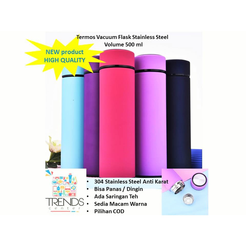 Jual Thermos Vakum Flask Stainless Steel 500ml | Termos Kekinian ...
