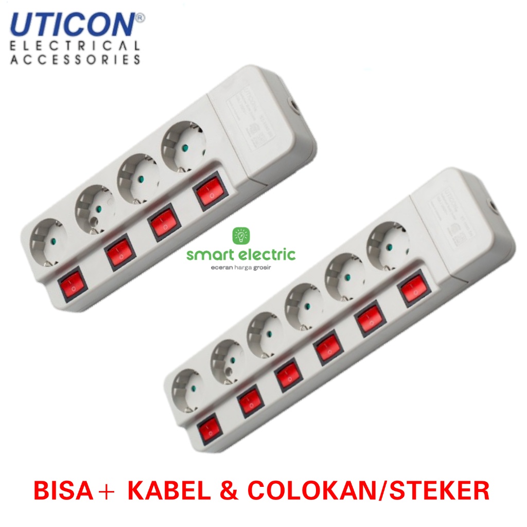 Jual Uticon Stop Kontak Arde + Saklar Terminal Cok Sambung Colokan Kuningan | Shopee Indonesia