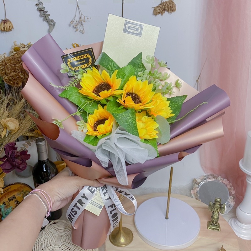 Jual Artificial Sunflowers Bouquet Buket Bunga Matahari Palsu ...