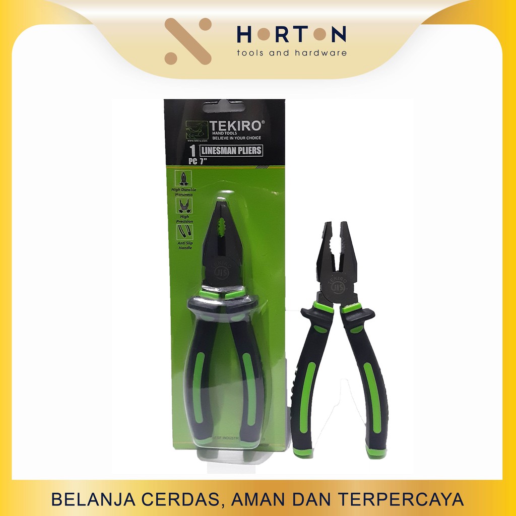 Jual TEKIRO Tang Kombinasi 7 Inch / Tang karet / Linesman Pliers ...