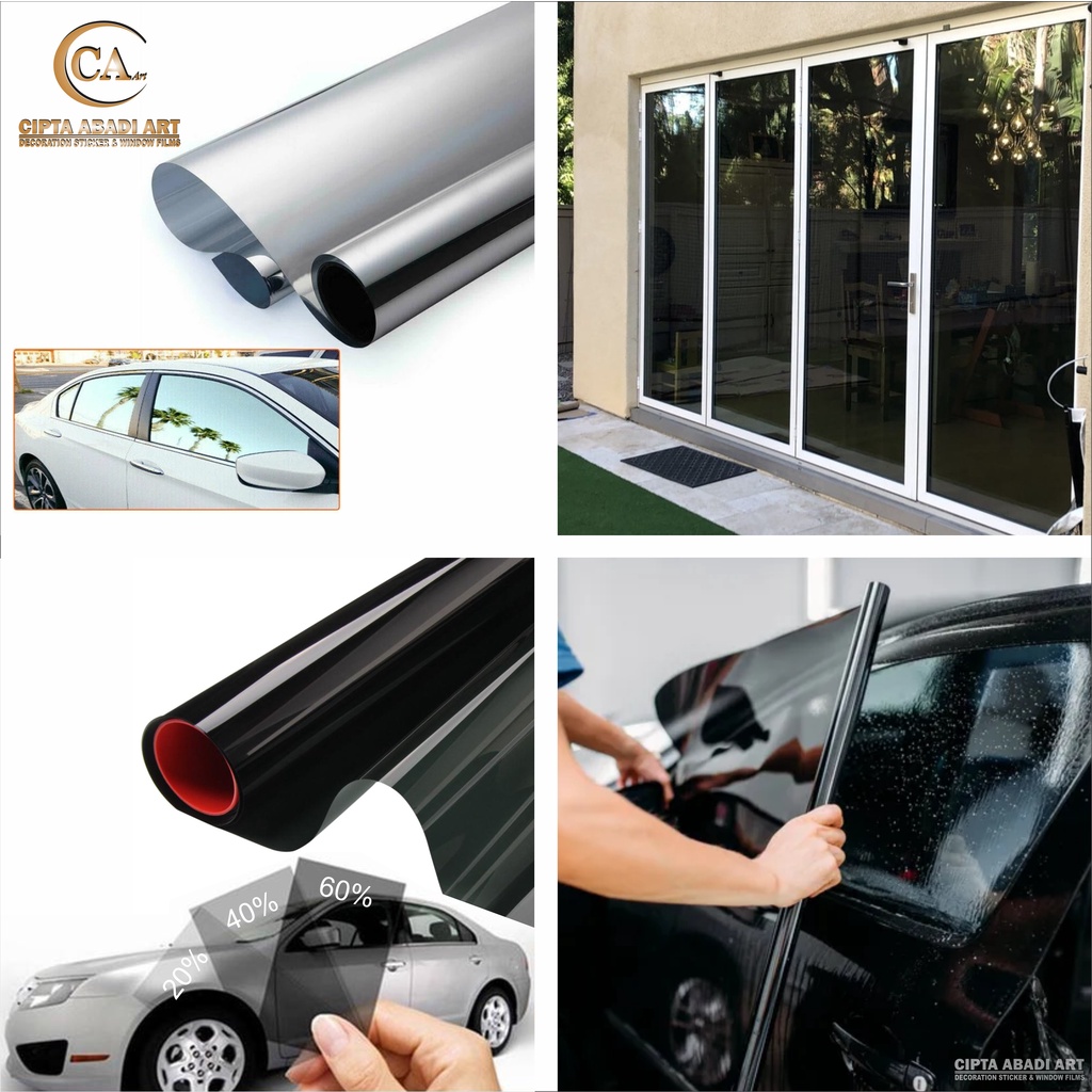 Jual Stiker Kaca Film Mobil Gedung Rumah One way Cermin Riben Hitam Tolak Panas Tidak Tembus ...