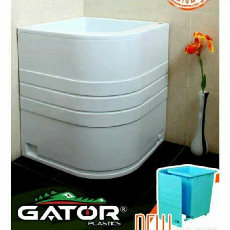 Jual bak tempat air mandi sudut kotak pvc plastik 55x55x65 120liter ...