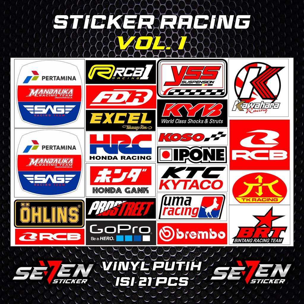 Jual STICKER RACING VINYL/ STICKER MOTOR/ STICKER PACK | Shopee Indonesia