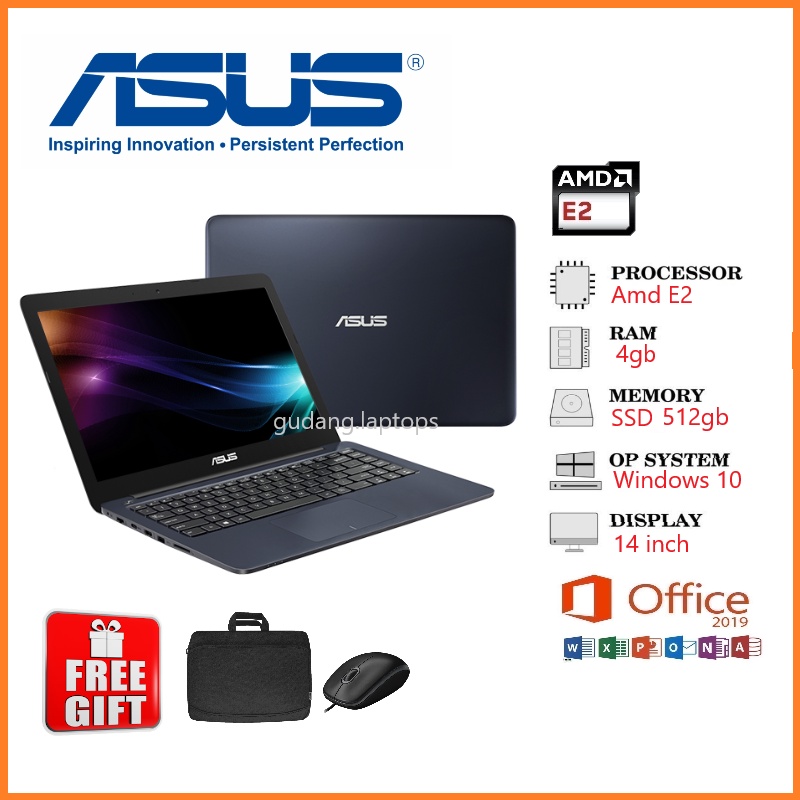 Jual LAPTOP ASUS E402 AMD E2 RAM 4GB SSD 256GB WINDOWS 10/FREE TAS ...